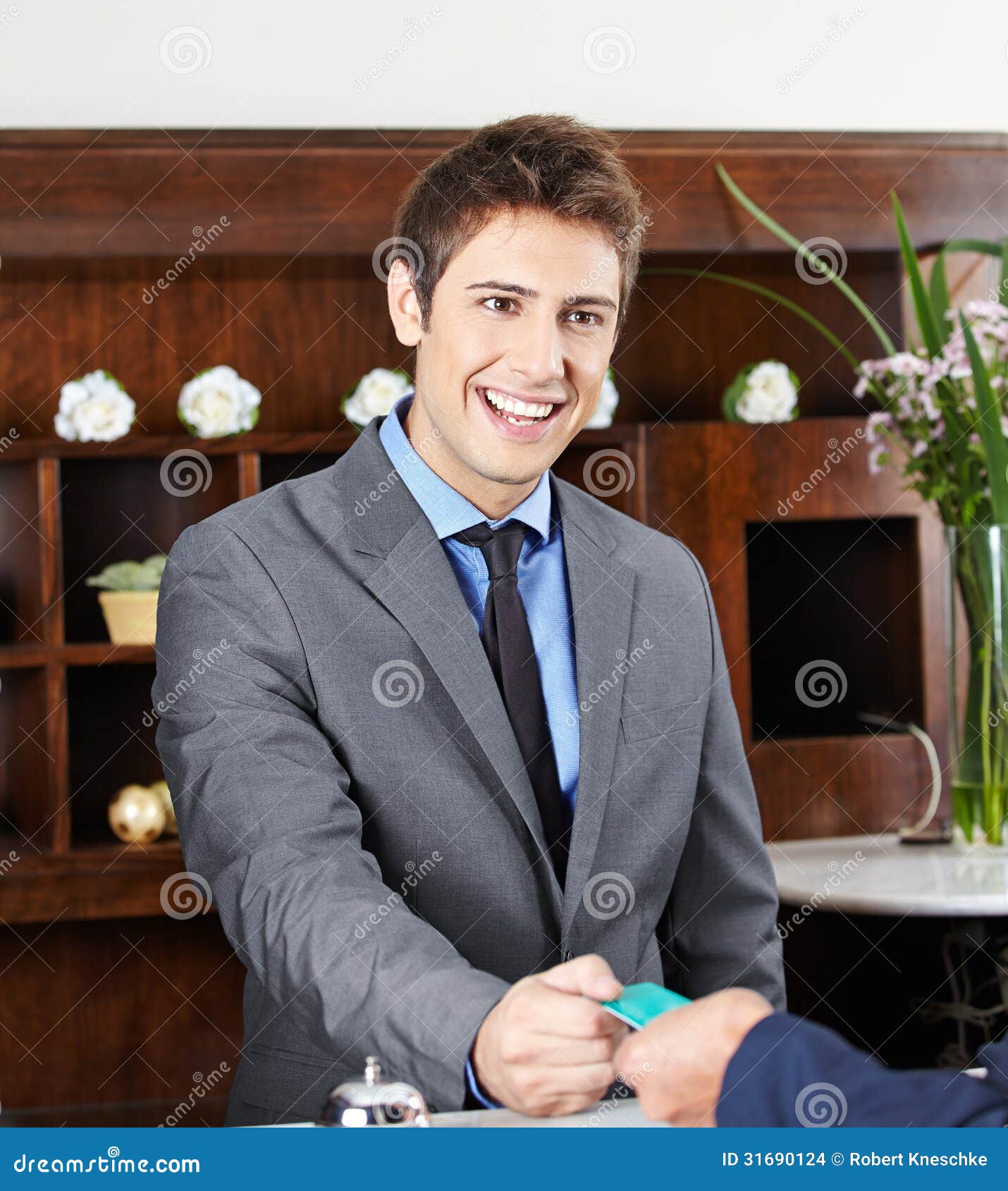 Concierge at Check-in Counter in Hotel Stock Photo - Image of guest ...
