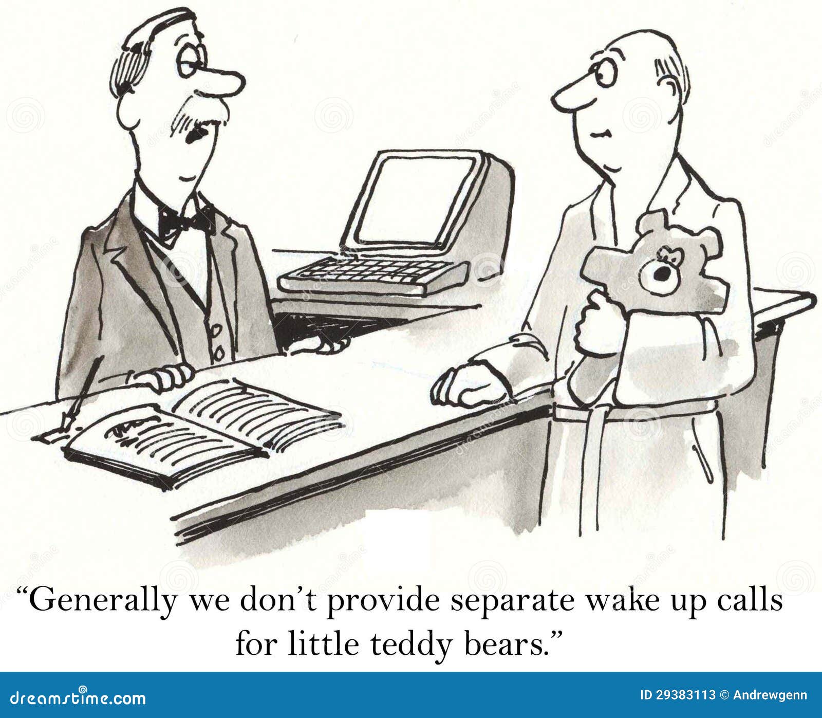 Concierge Does Not Want To Wake Up Teddy Bear Stock Illustration ...
