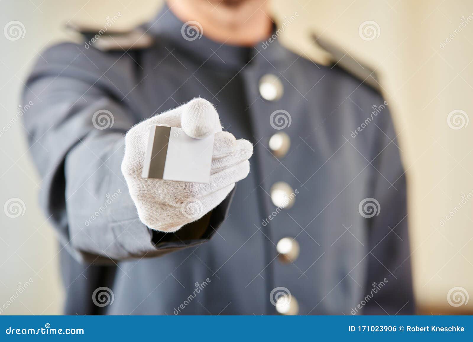 Hand from Concierge Presents Key Card Stock Photo - Image of room ...