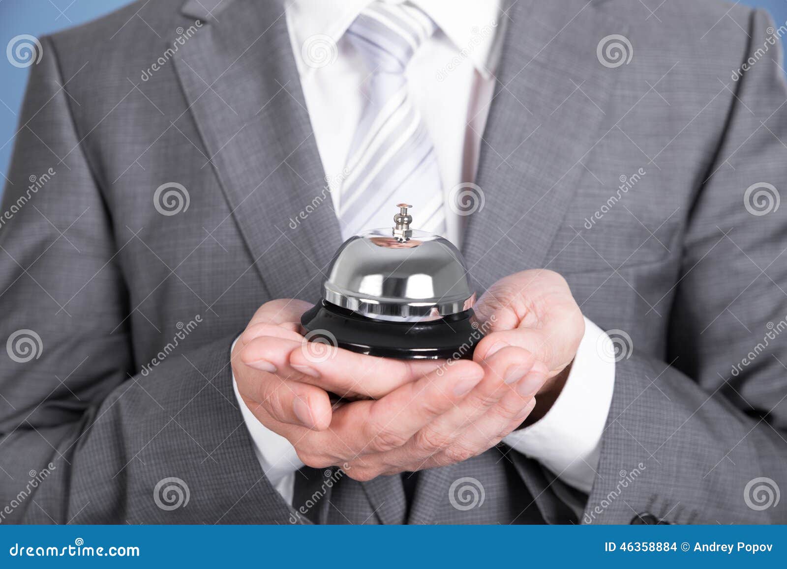 Concierge Holding Service Bell Stock Photo - Image of close, butler ...