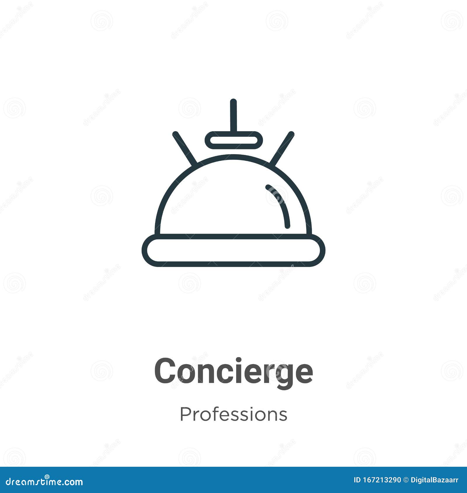 Concierge Outline Vector Icon. Thin Line Black Concierge Icon, Flat ...