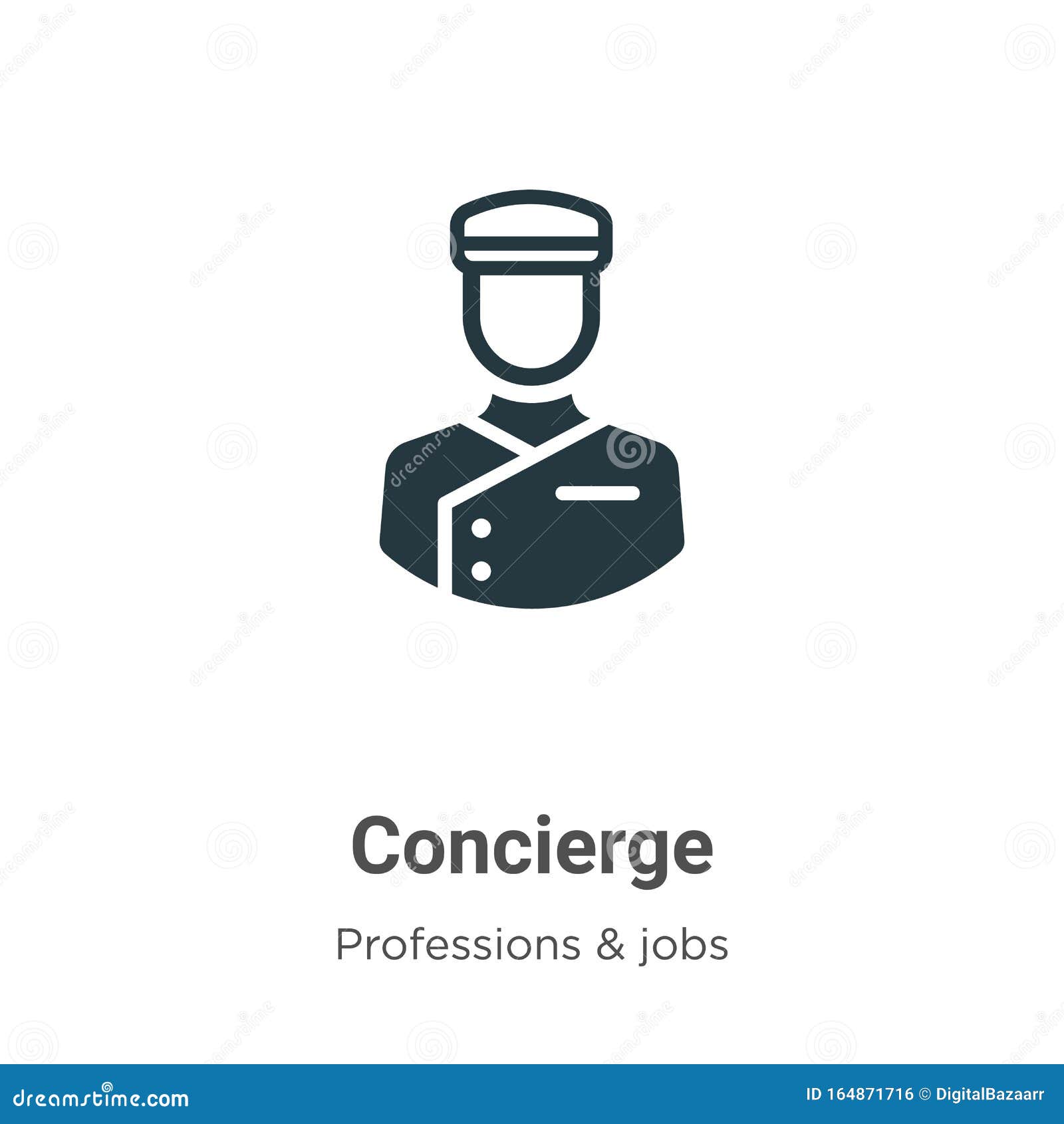 Concierge Vector Icon on White Background. Flat Vector Concierge Icon Symbol Sign from Modern ...