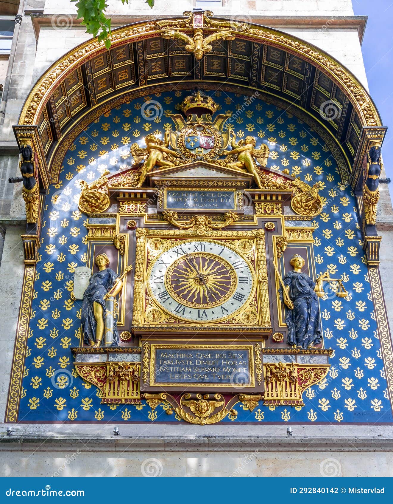 Conciergerie Clock in Paris, France Stock Photo - Image of building ...