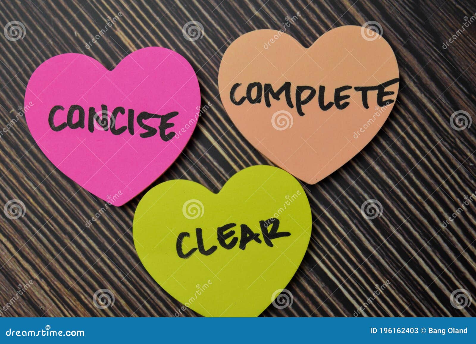 Concise Complete Clear Write On Sticky Notes Isolated On Office Desk