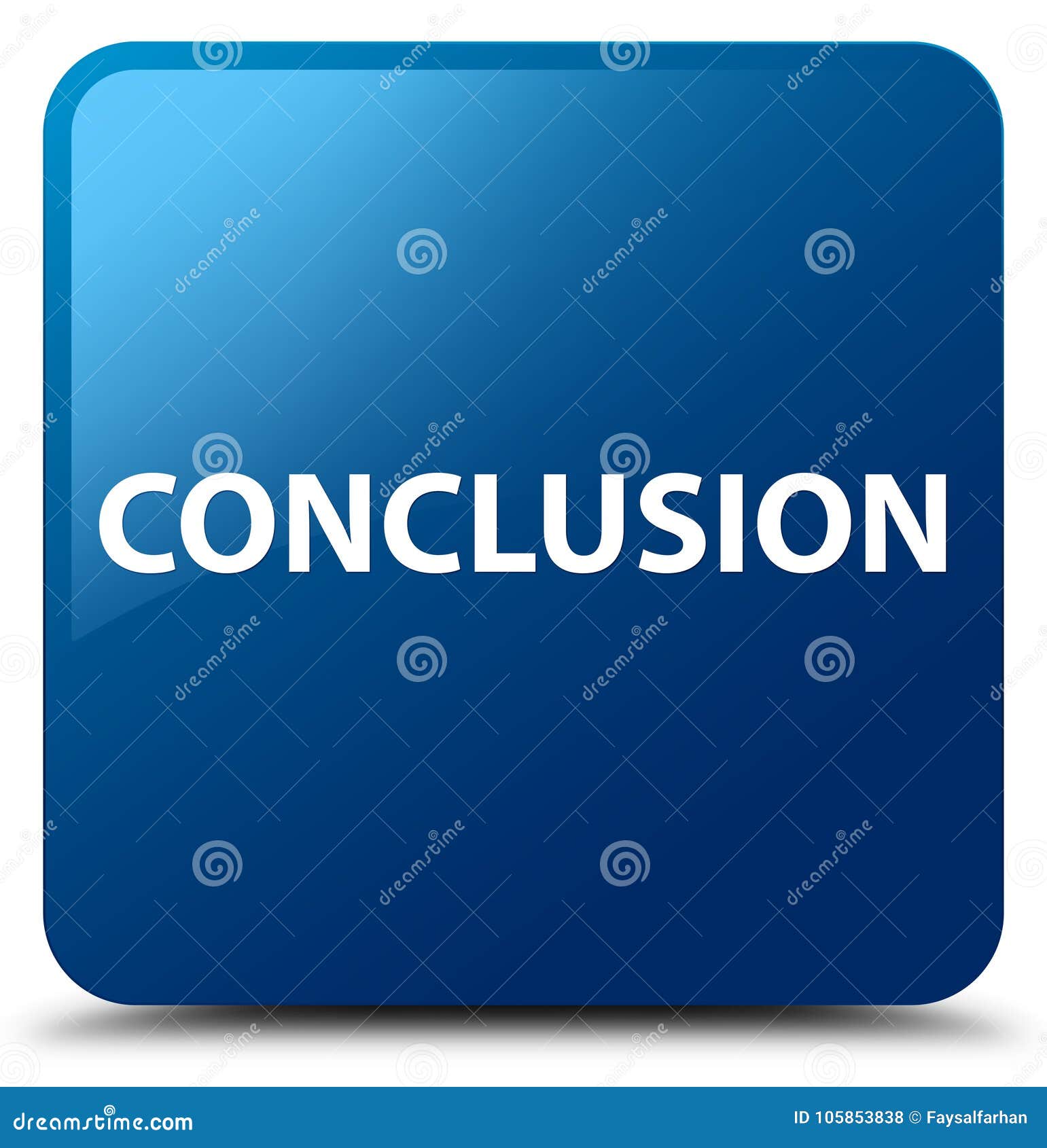 Conclusion Blue Square Button Stock Illustration - Illustration of ...