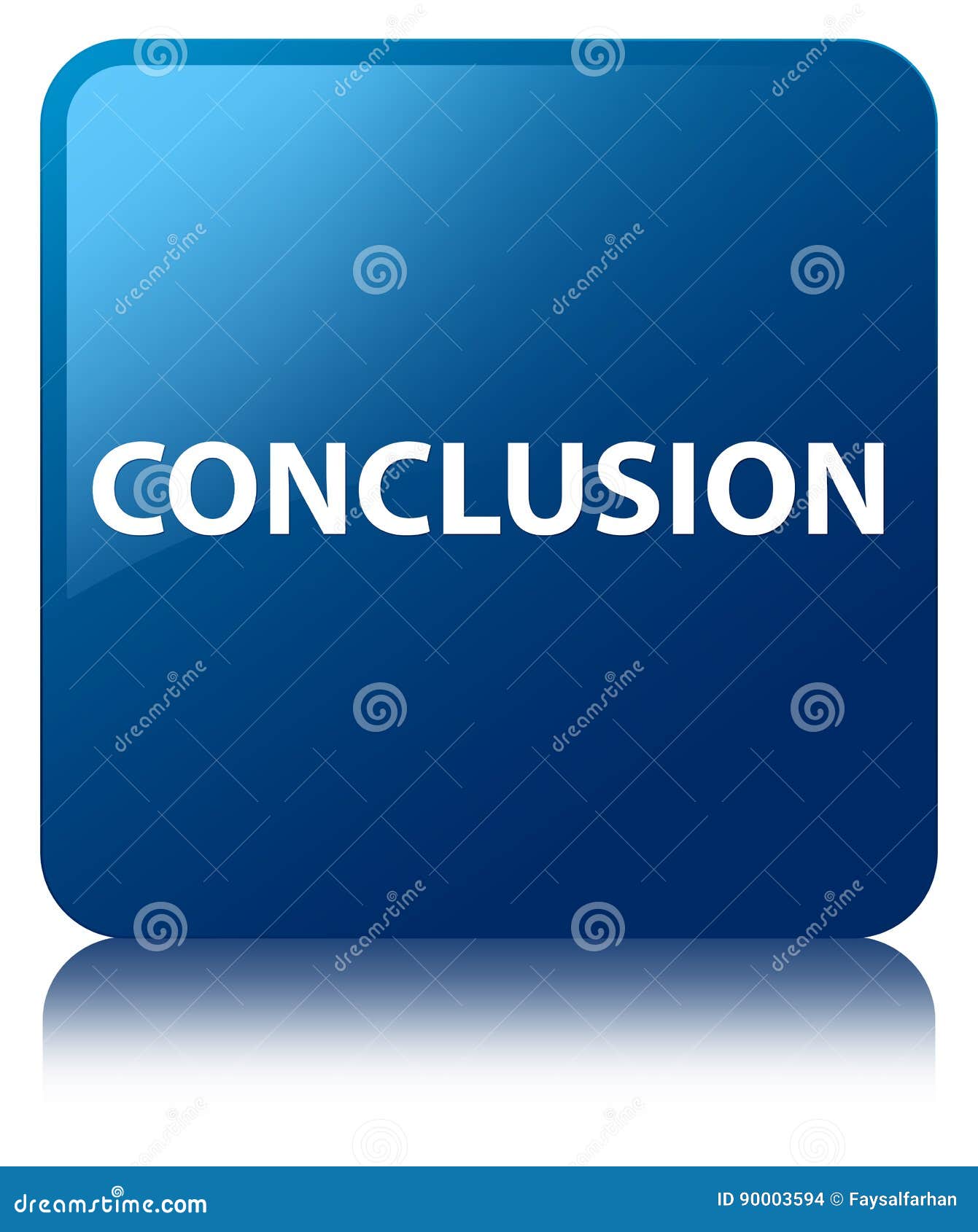 Conclusion Blue Square Button Stock Illustration - Illustration of ...