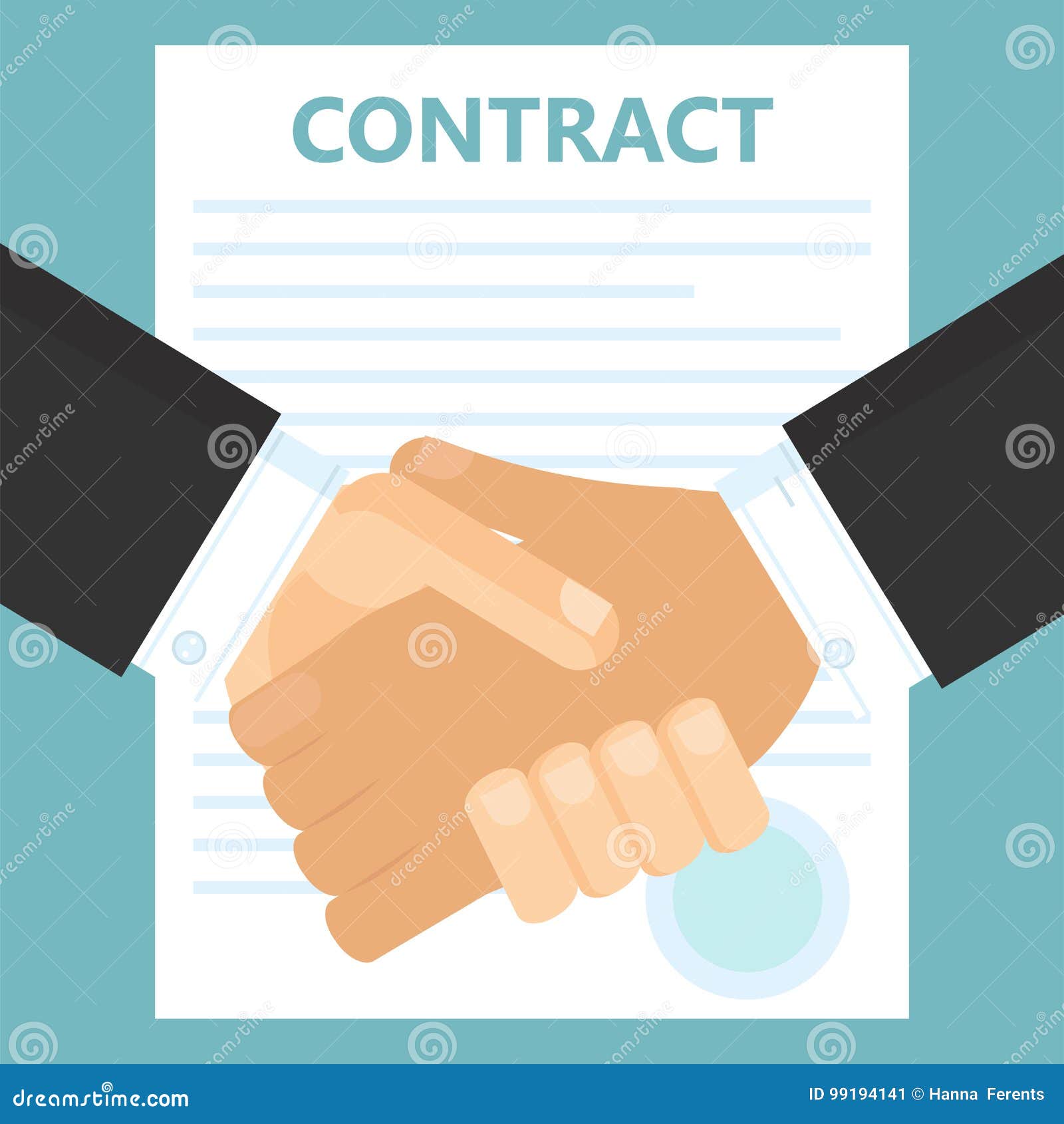 Conclusion of a Contract. Two Men Shake Hands Stock Illustration ...