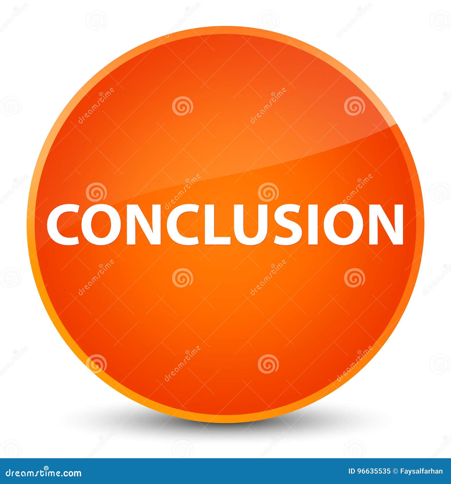 Conclusion Elegant Orange Round Button Stock Illustration ...