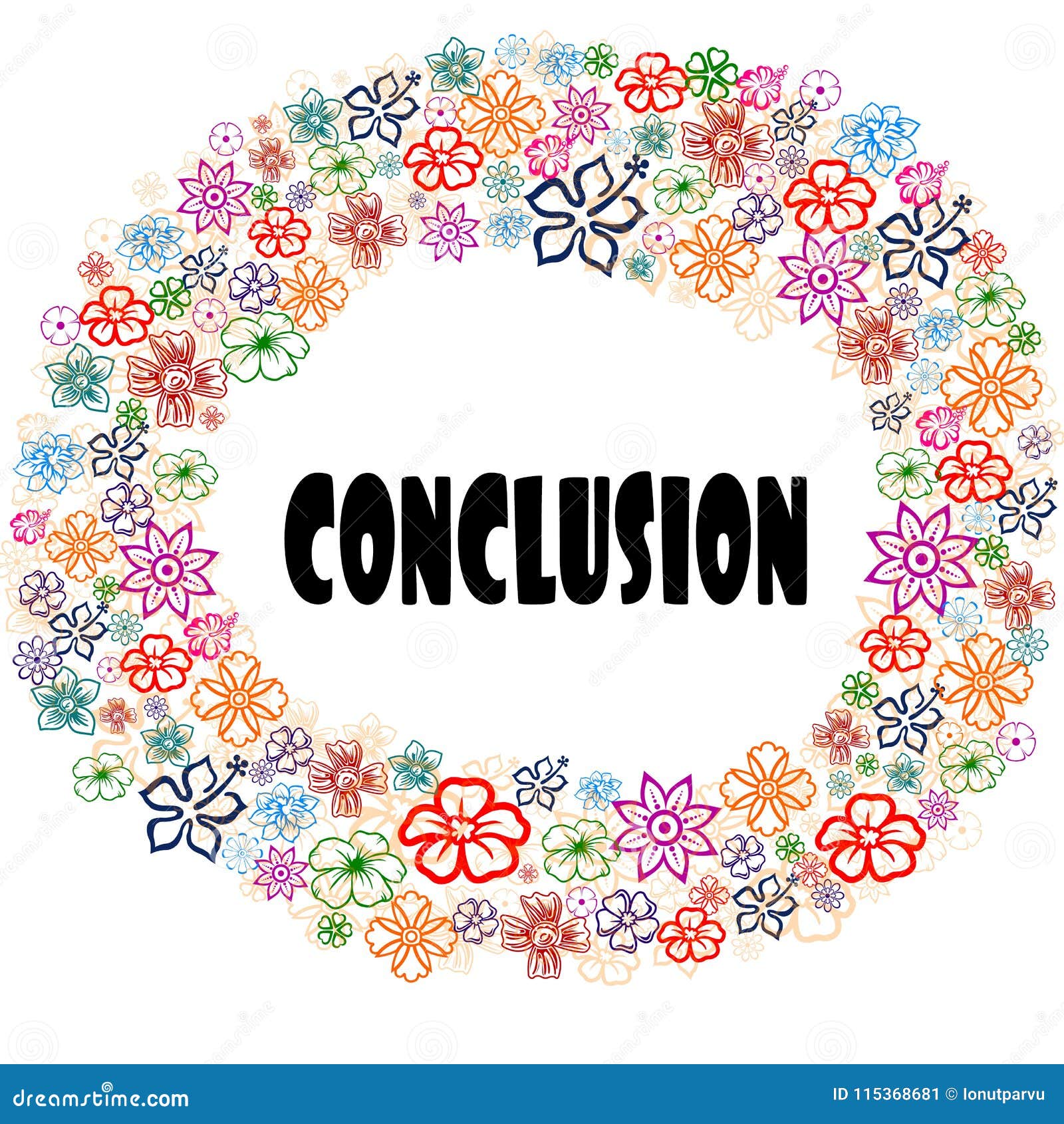 CONCLUSION in Floral Frame. Stock Illustration - Illustration of notice ...