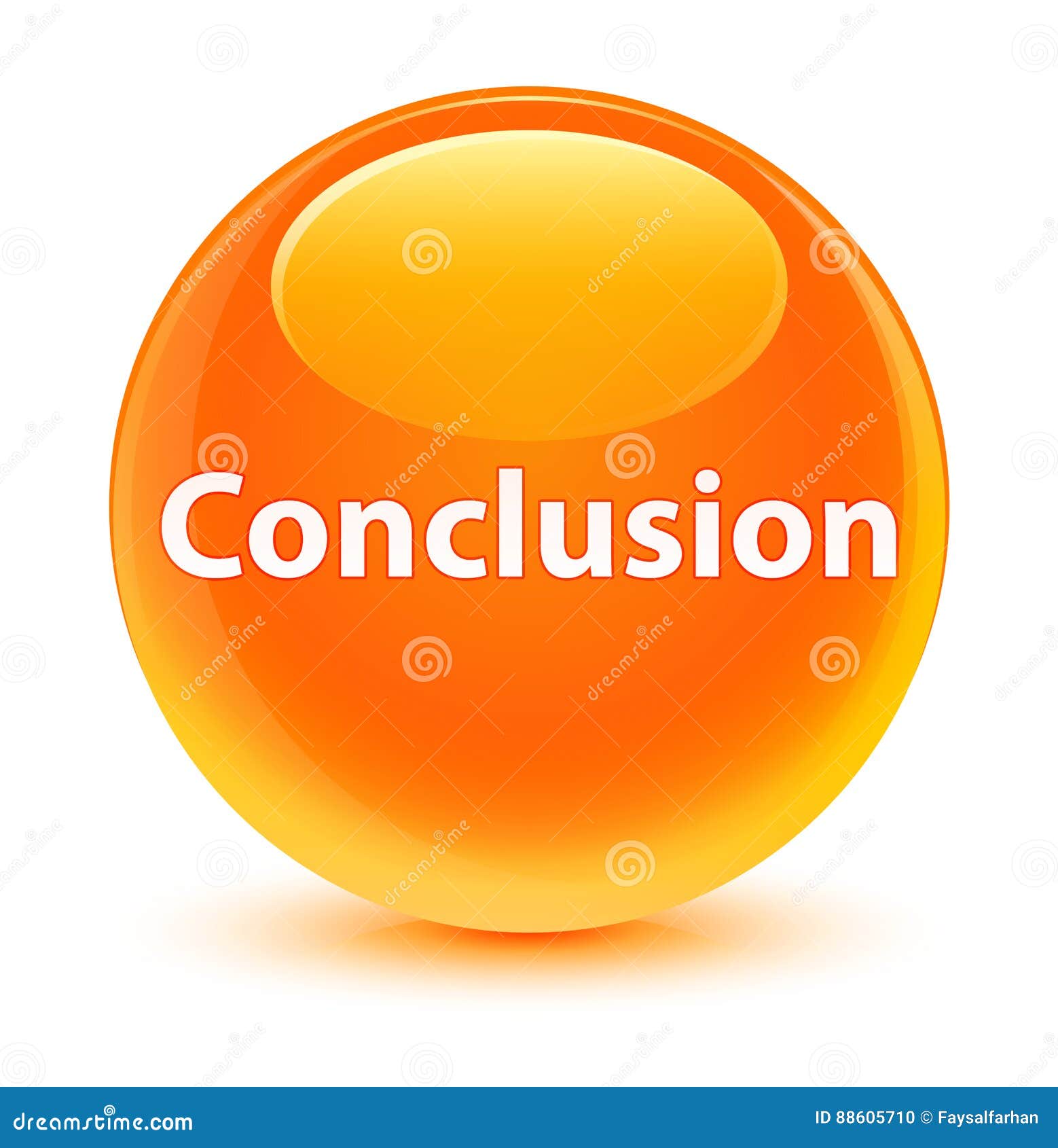 Conclusion Glassy Orange Round Button Stock Illustration - Illustration ...