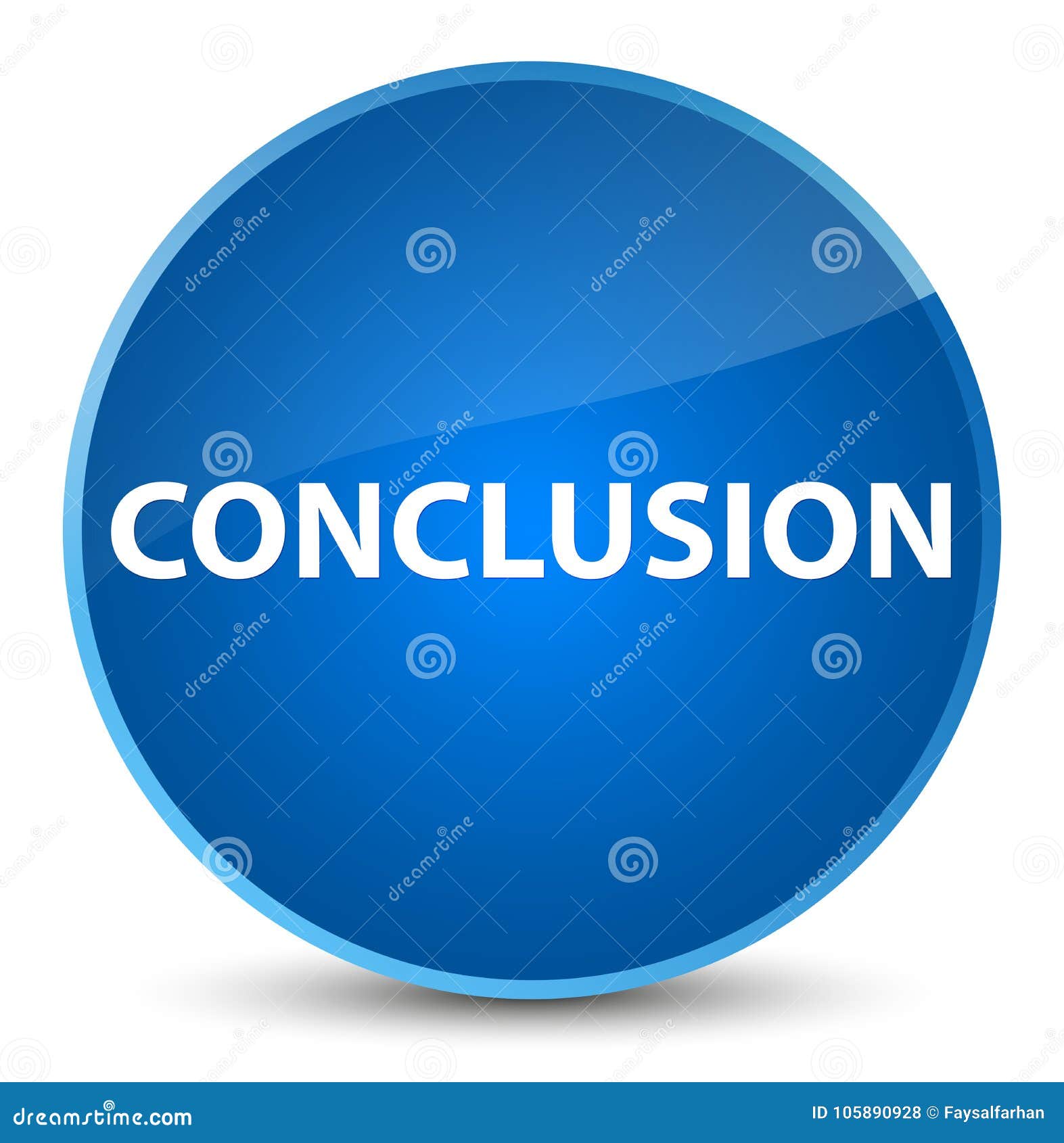 Conclusion Elegant Blue Round Button Stock Illustration - Illustration ...