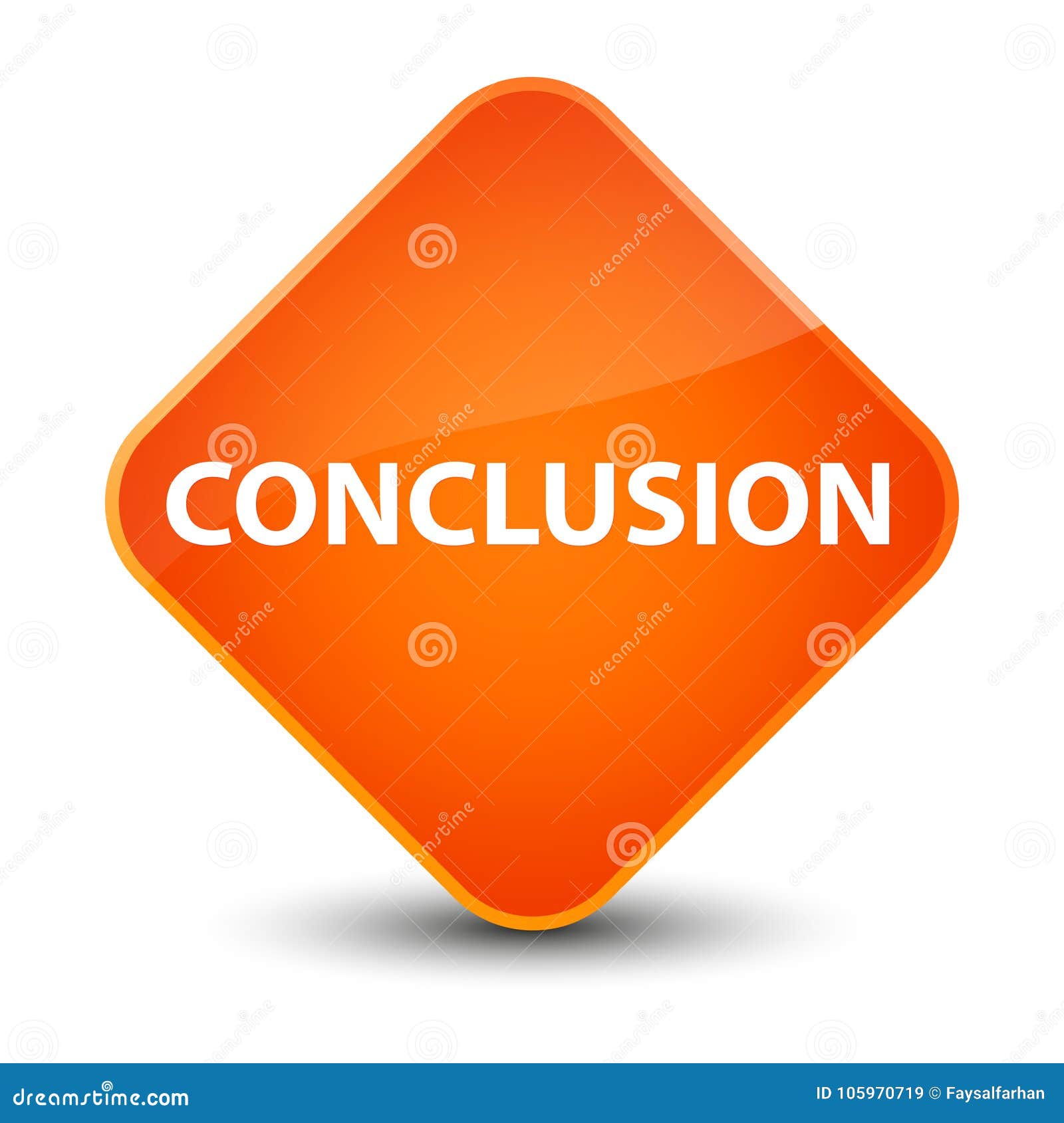Conclusion Elegant Orange Diamond Button Stock Illustration ...