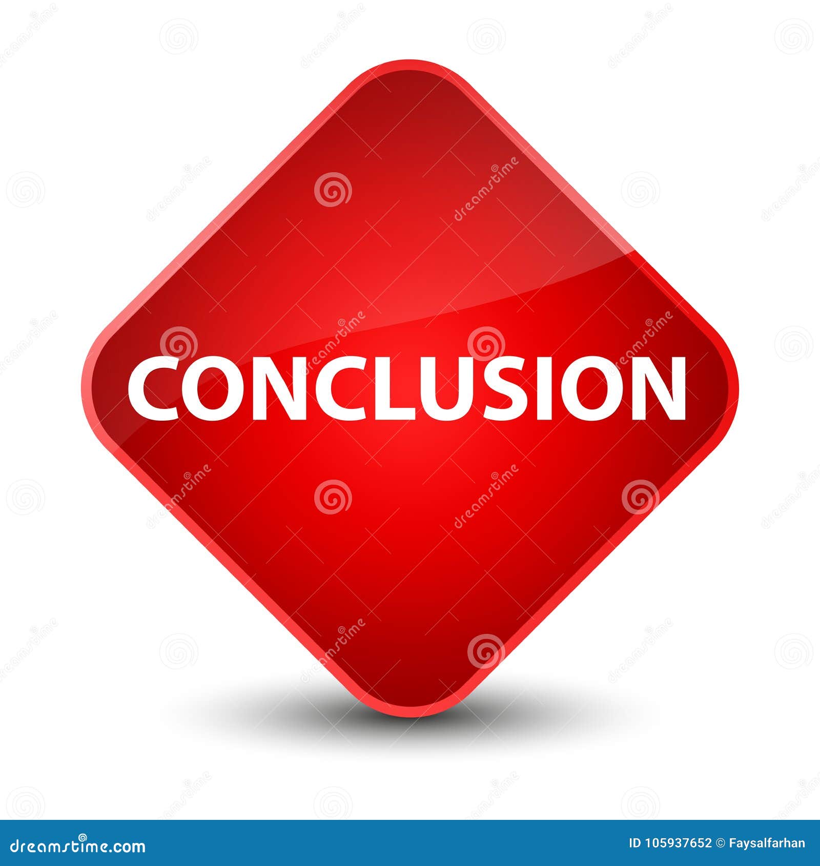 Conclusion Elegant Red Diamond Button Stock Illustration - Illustration ...