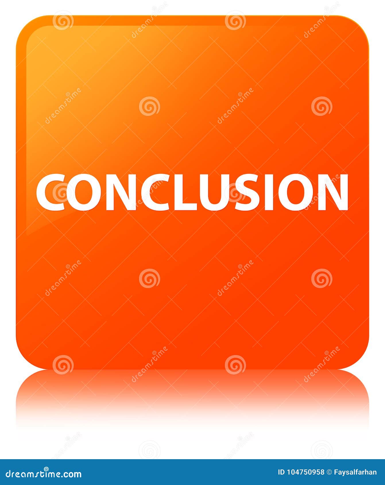 Conclusion Orange Square Button Stock Illustration - Illustration of ...