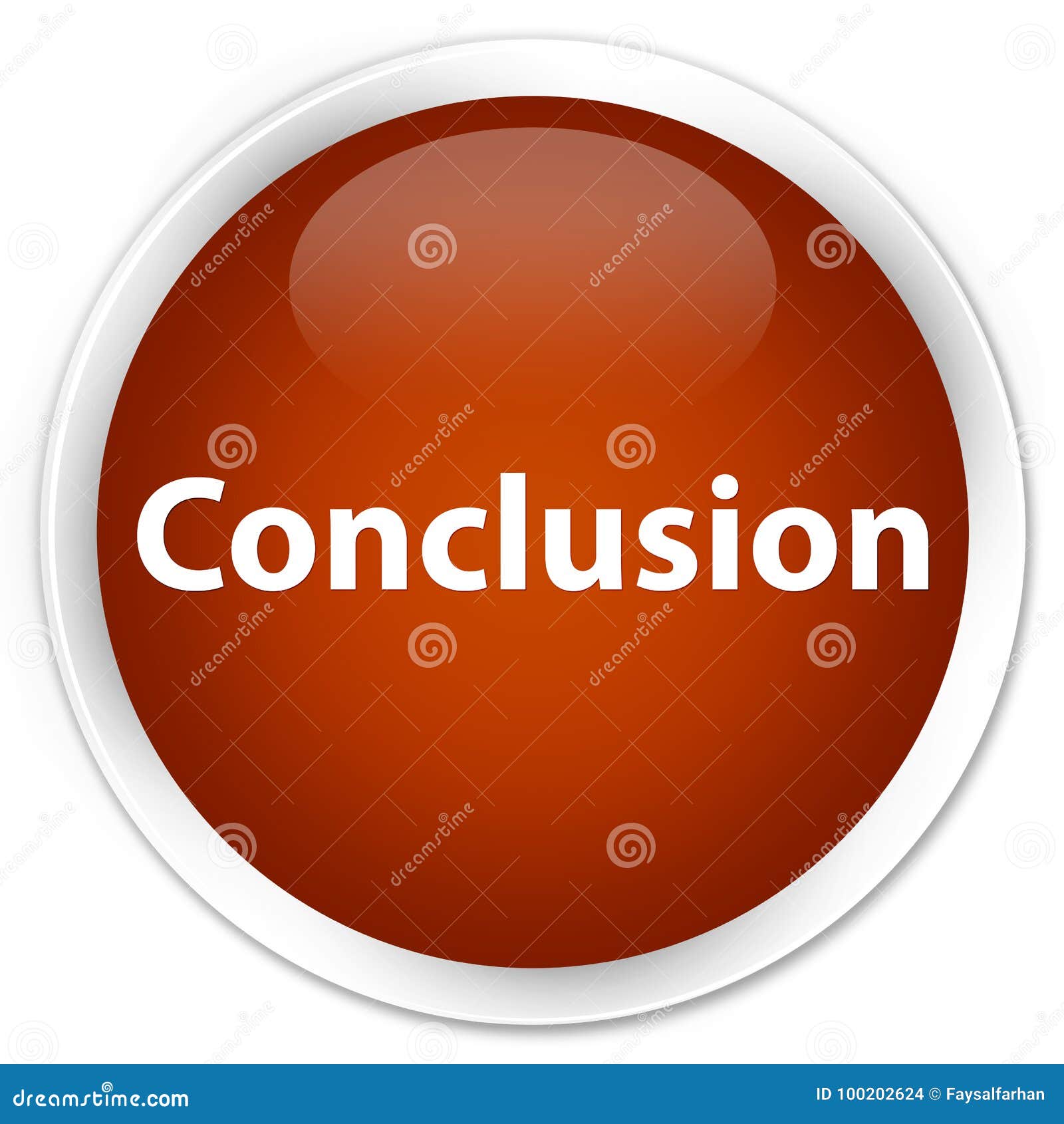 Conclusion Premium Brown Round Button Stock Illustration - Illustration ...