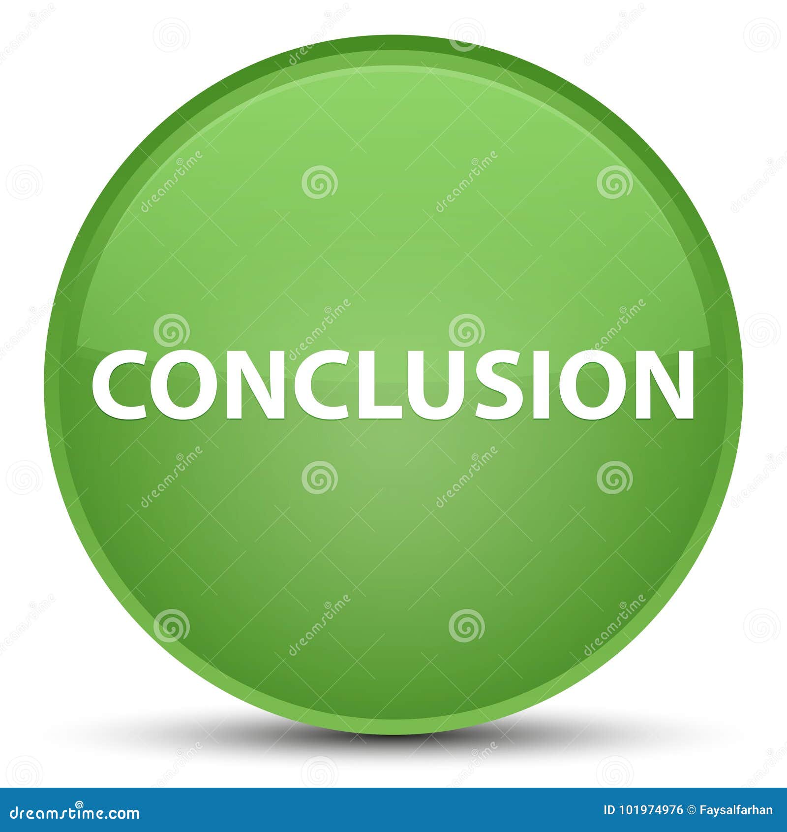 Conclusion Special Soft Green Round Button Stock Illustration ...
