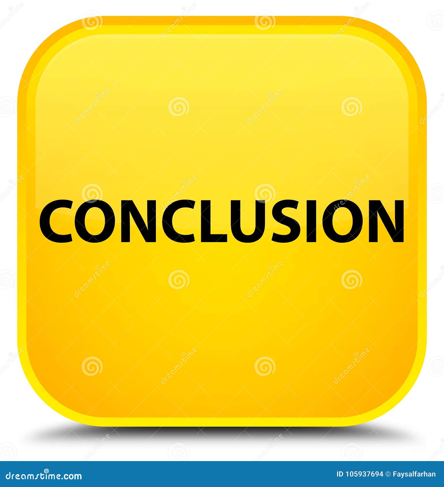 Conclusion Special Yellow Square Button Stock Illustration ...