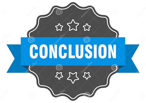 Conclusion label stock vector. Illustration of round - 194900489