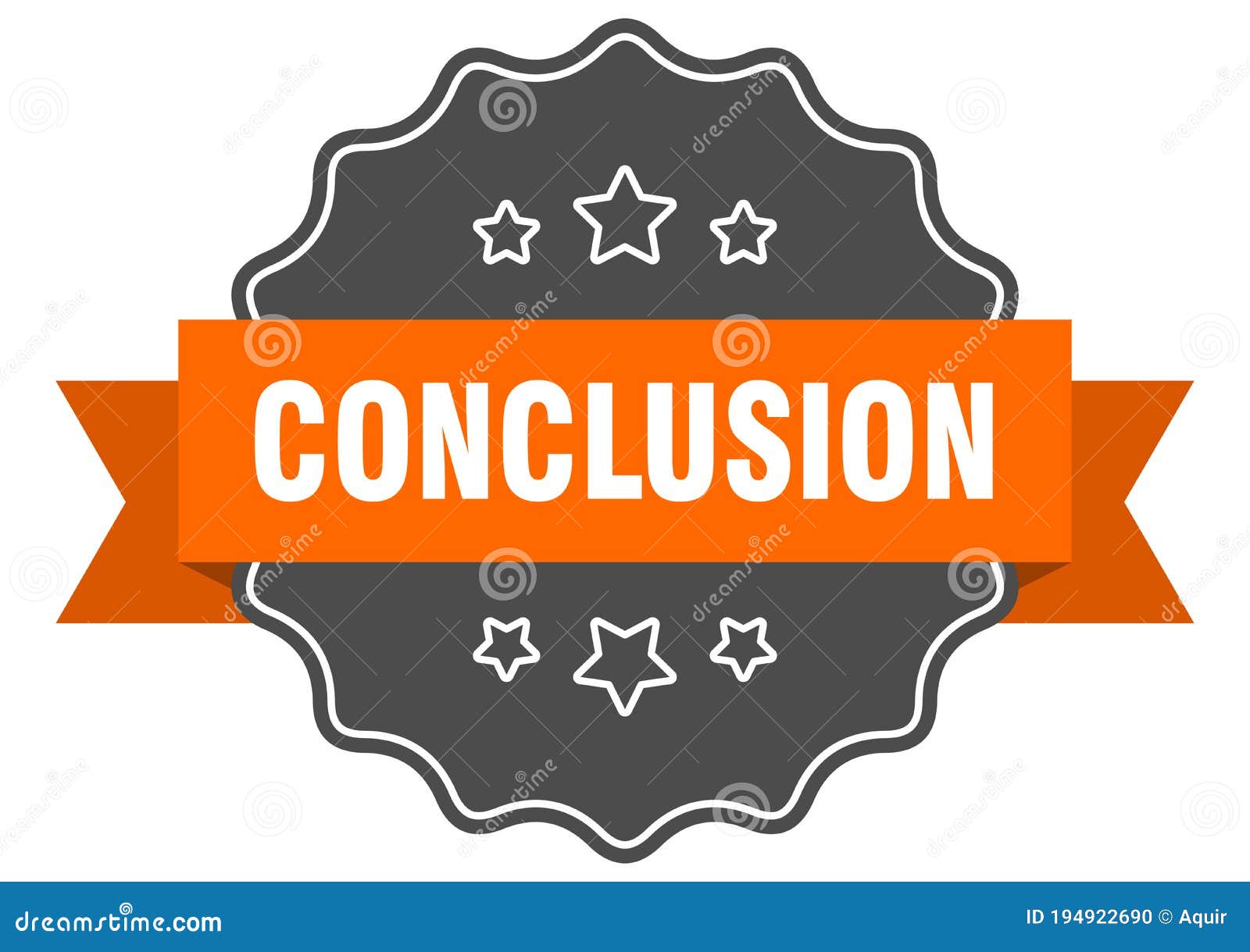 Conclusion label stock vector. Illustration of medallion - 194922690