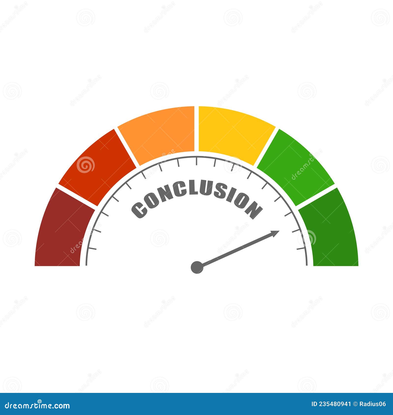 Conclusion Measuring Device with Arrow and Scale. Stock Vector ...