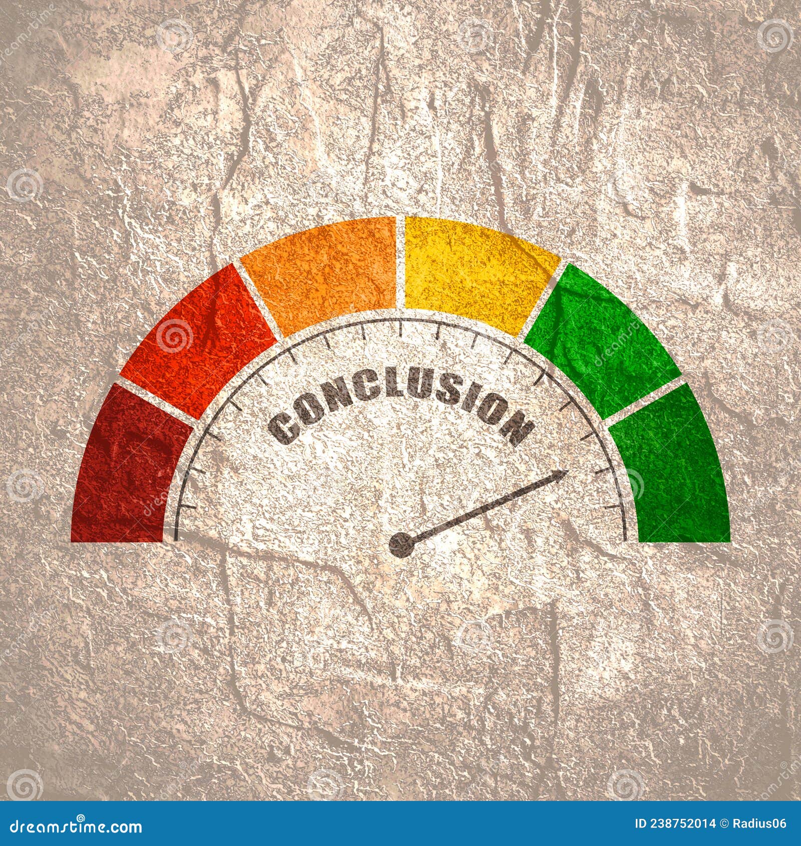 Conclusion Measuring Device with Arrow and Scale. Stock Photo - Image ...