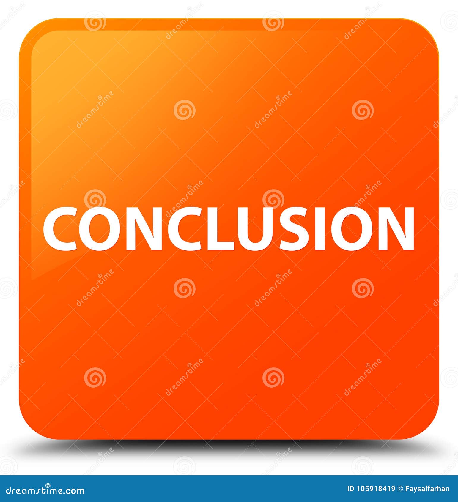 Conclusion Orange Square Button Stock Illustration - Illustration of ...