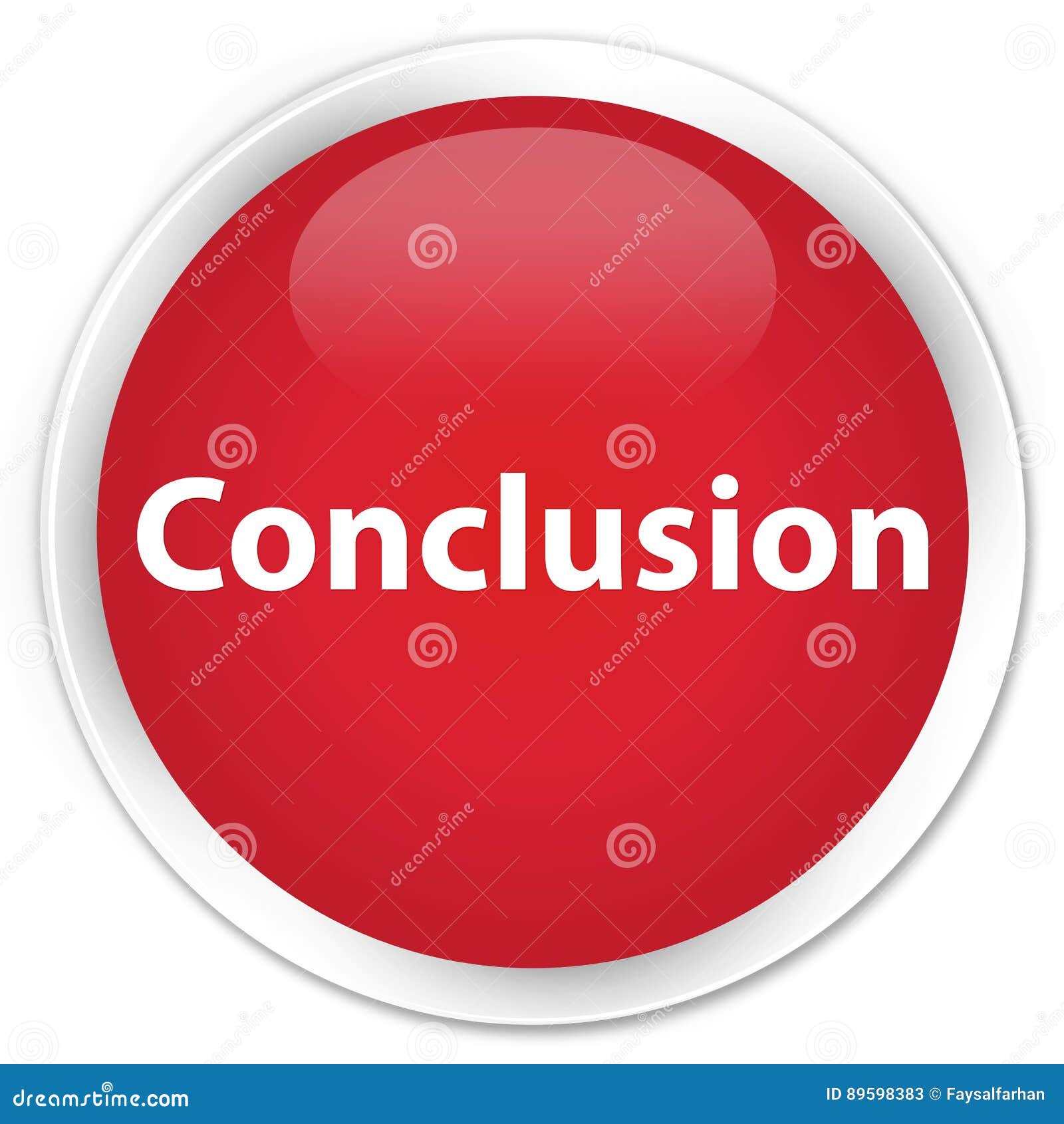 Conclusion Premium Red Round Button Stock Illustration - Illustration ...