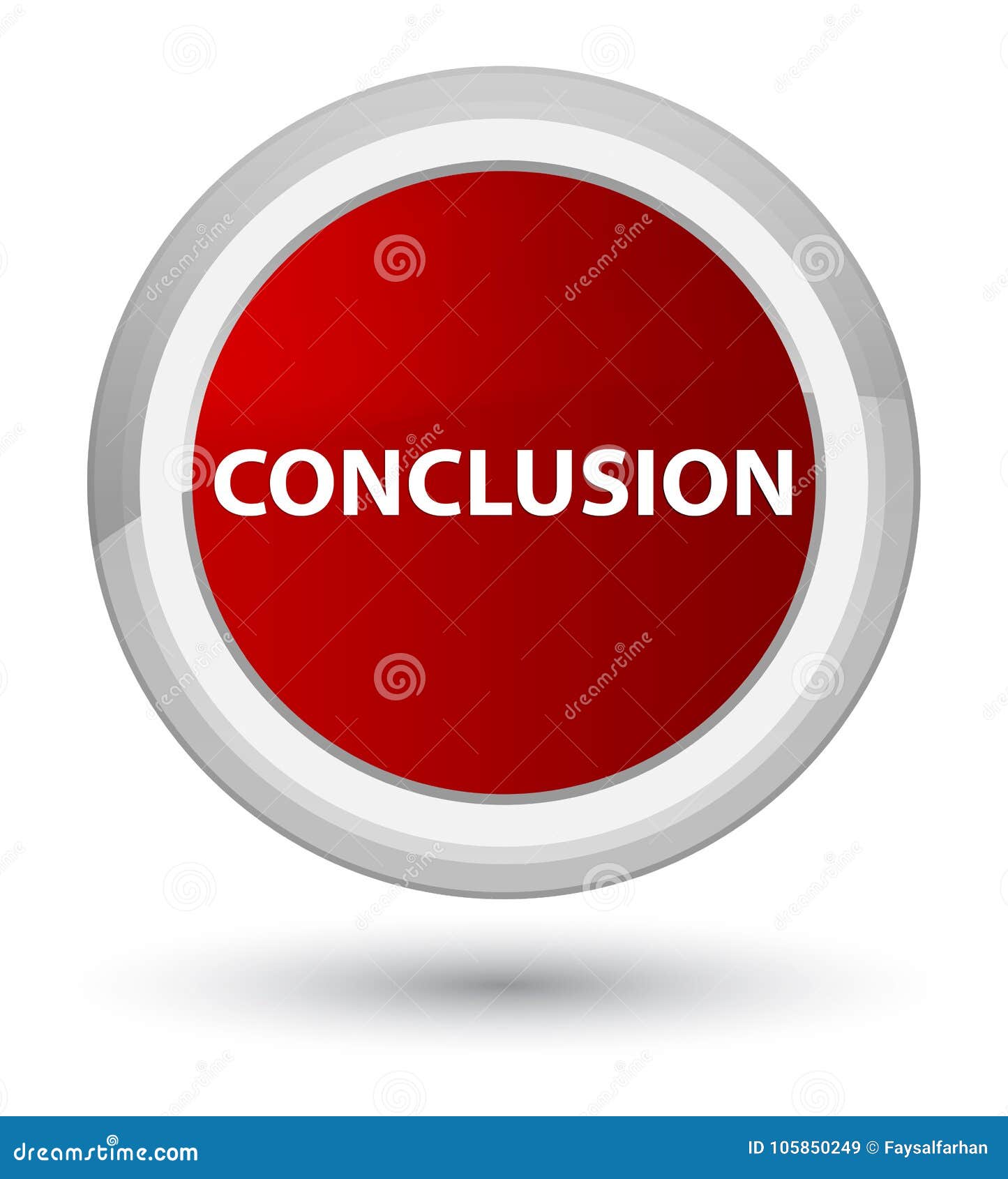 Conclusion Prime Red Round Button Stock Illustration - Illustration of ...