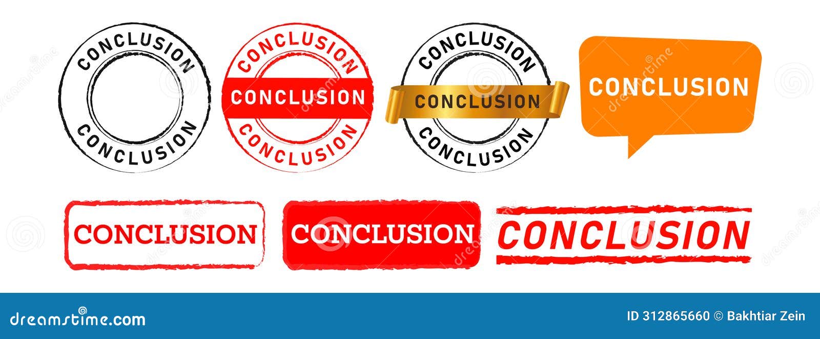 Conclusion Rectangle Circle Stamp and Speech Bubble Label Sticker Sign ...