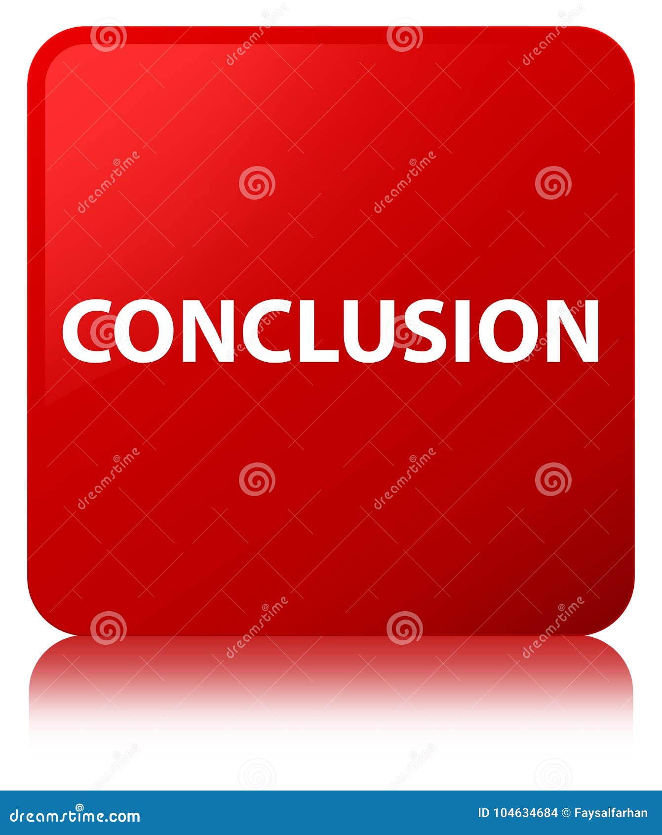 Conclusion Red Square Button Stock Illustration - Illustration of ...