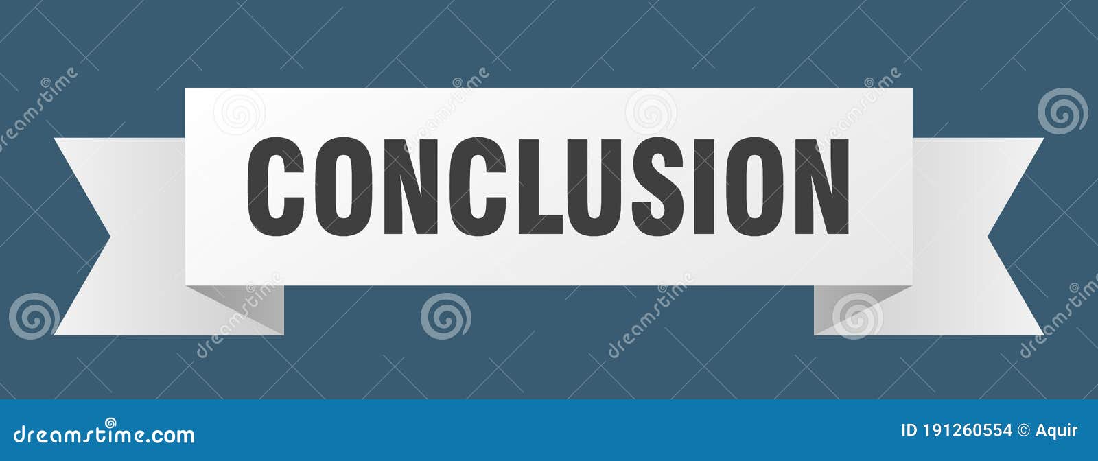 Conclusion ribbon. stock vector. Illustration of ribbon - 191260554