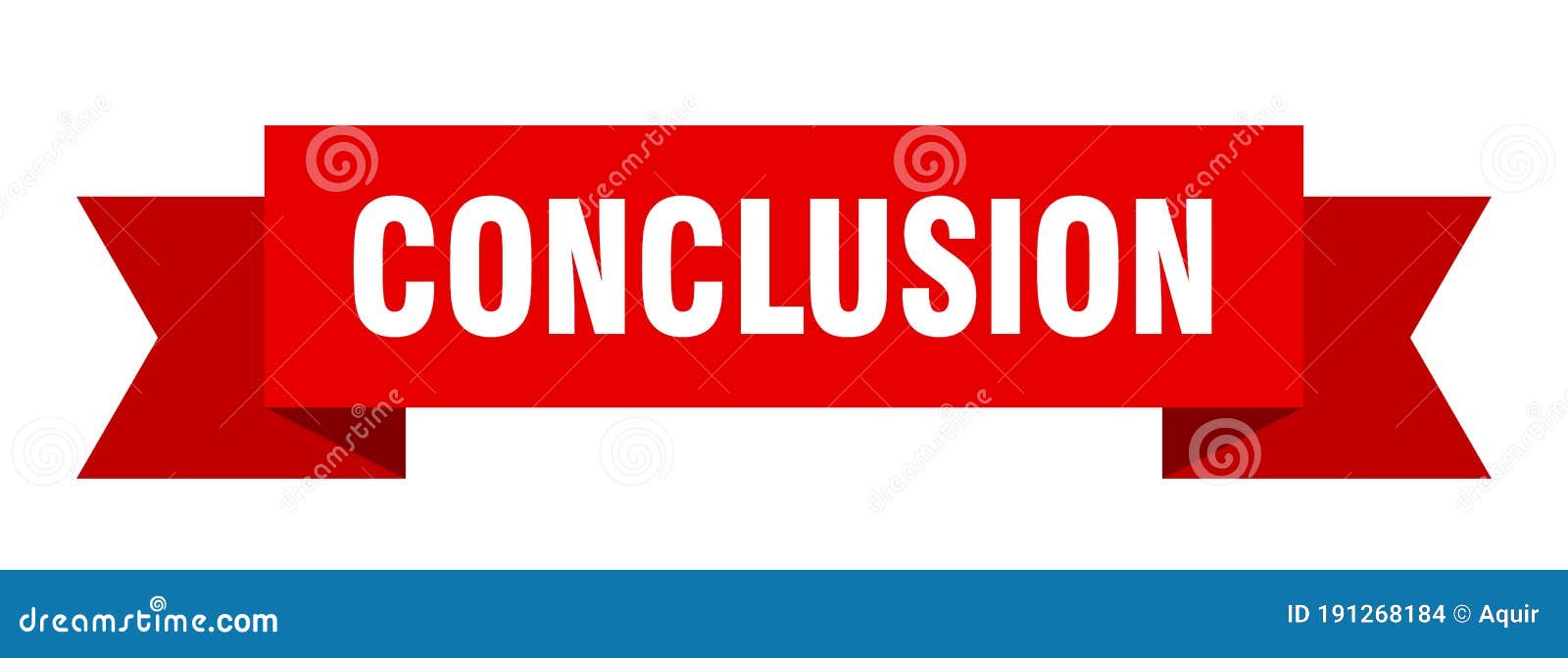 Conclusion ribbon. stock vector. Illustration of insignia - 191268184