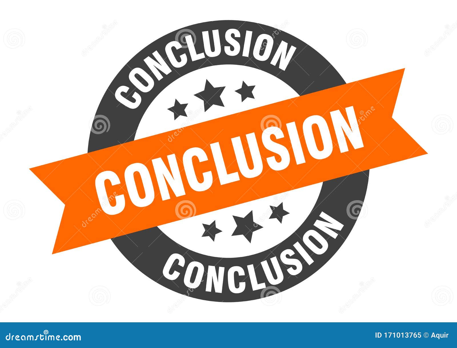 Conclusion Sign. Conclusion Round Ribbon Sticker Stock Vector ...