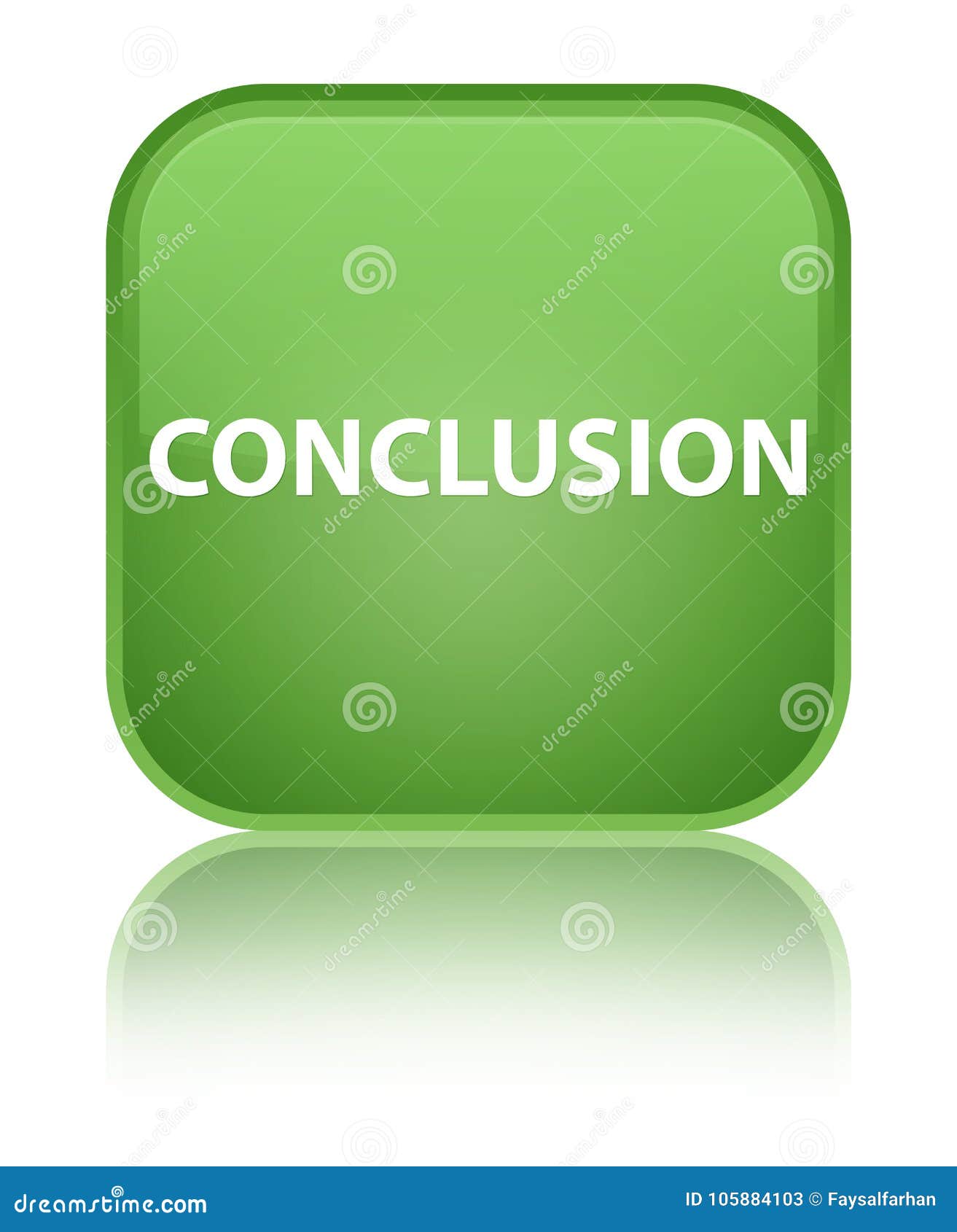 Conclusion Special Soft Green Square Button Stock Illustration ...