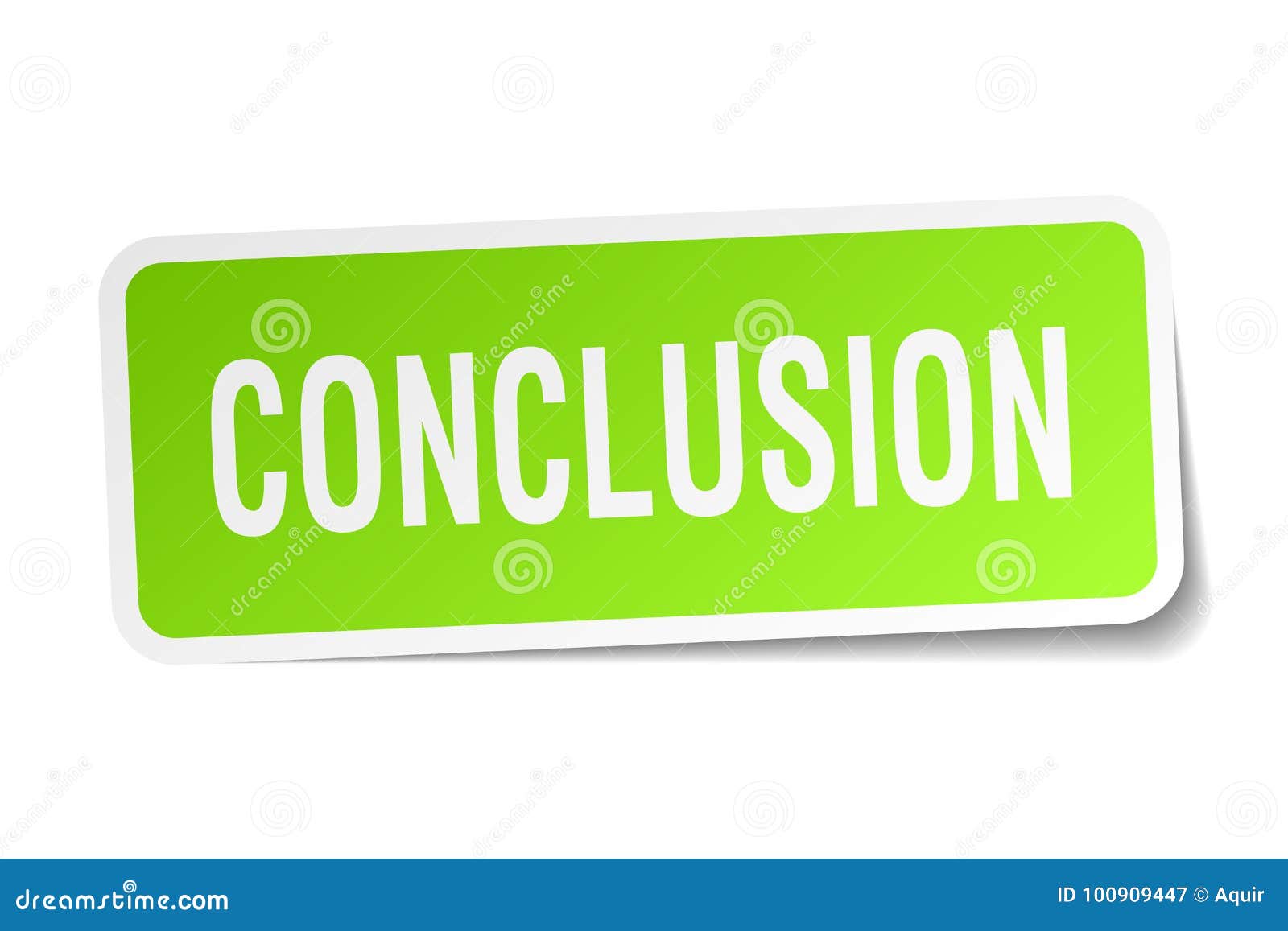 Conclusion sticker stock vector. Illustration of insignia - 100909447
