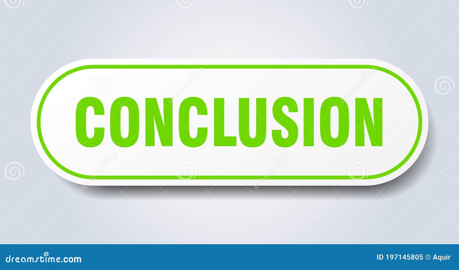 Conclusion sticker. stock vector. Illustration of sticker - 197145805