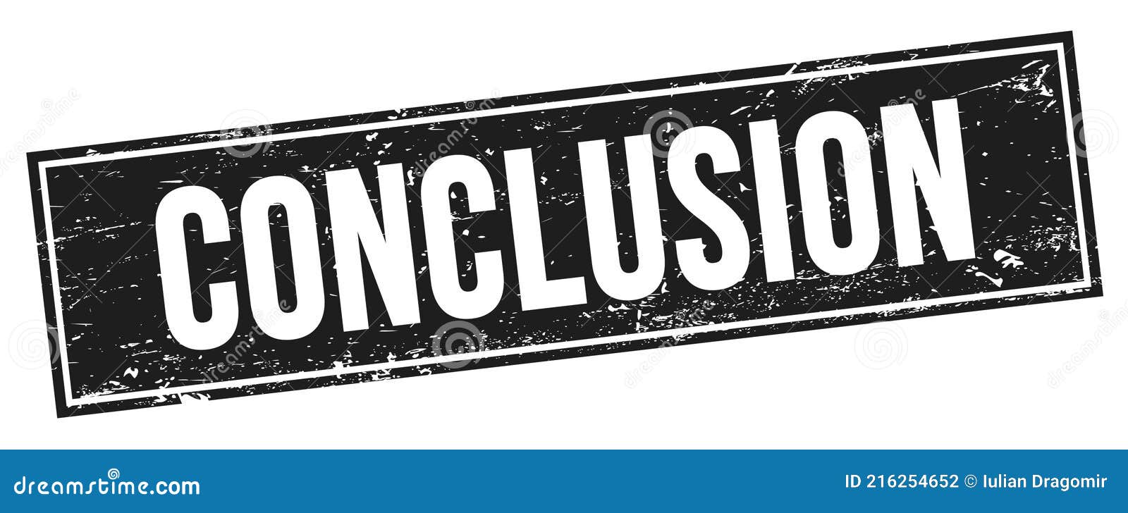 CONCLUSION Text on Black Grungy Rectangle Stamp Stock Illustration ...