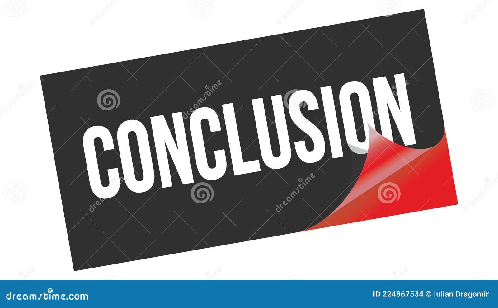 CONCLUSION Text on Black Red Sticker Stamp Stock Illustration ...