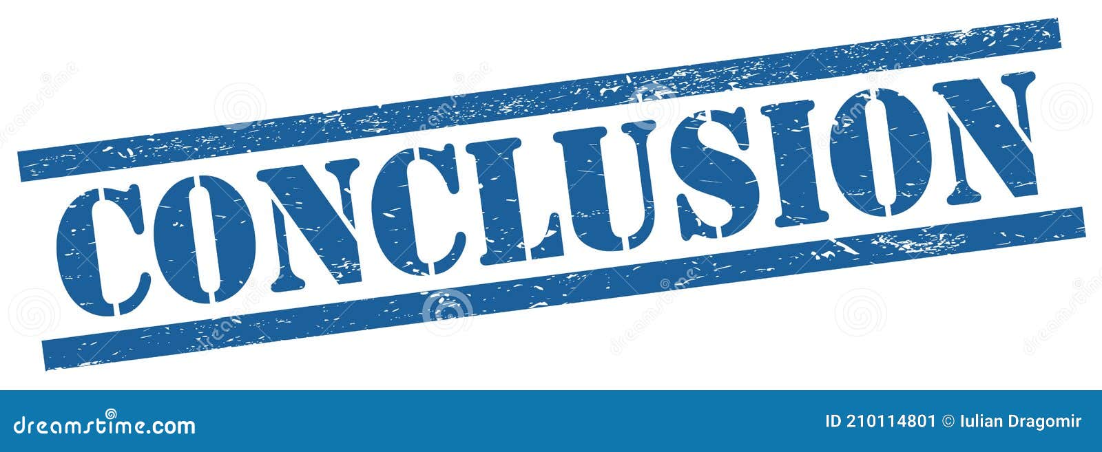 CONCLUSION Text on Blue Grungy Rectangle Stamp Stock Illustration ...