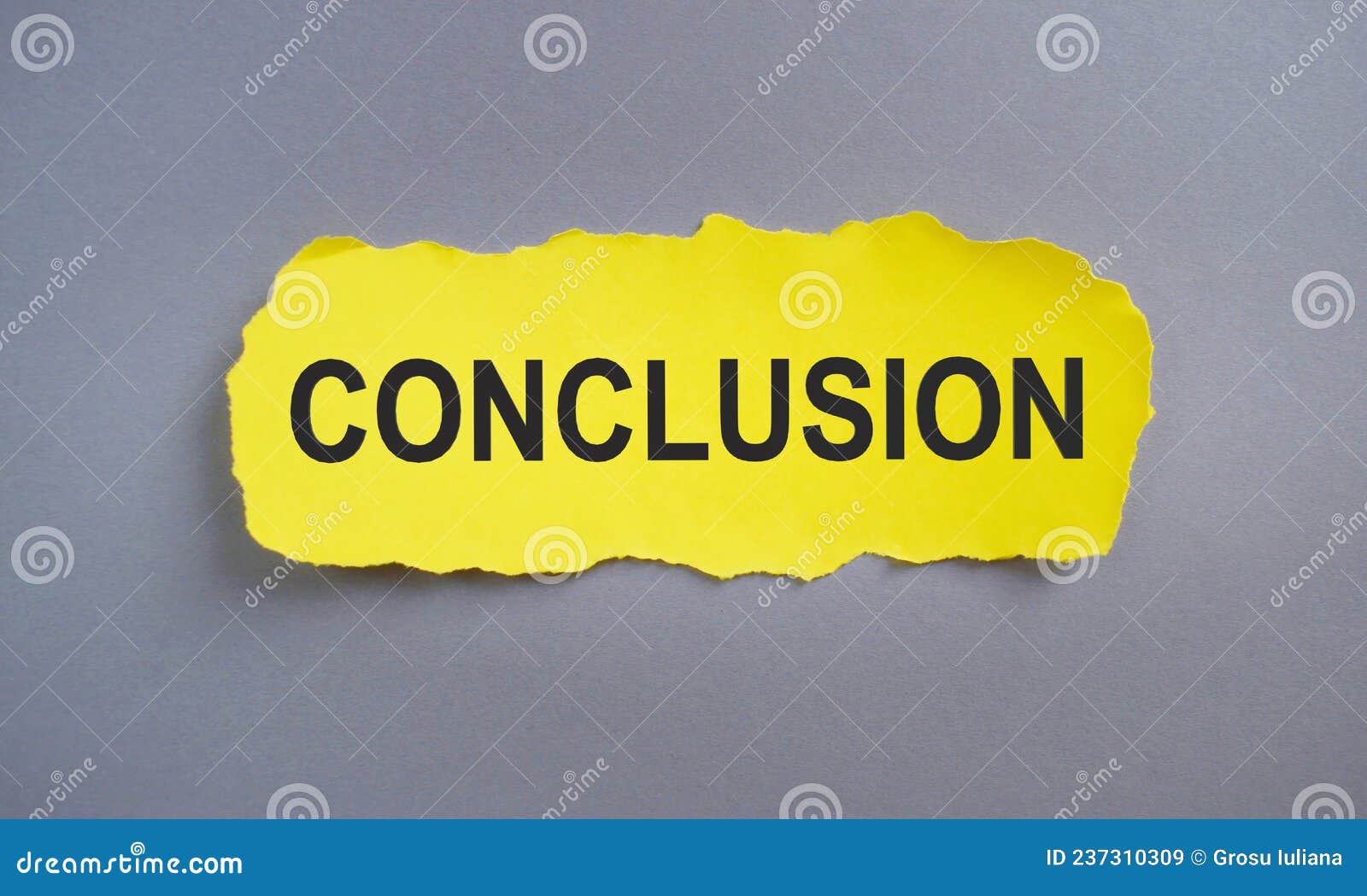 Conclusion. Text Inside Yellow Torn Paper Stock Image - Image of ...