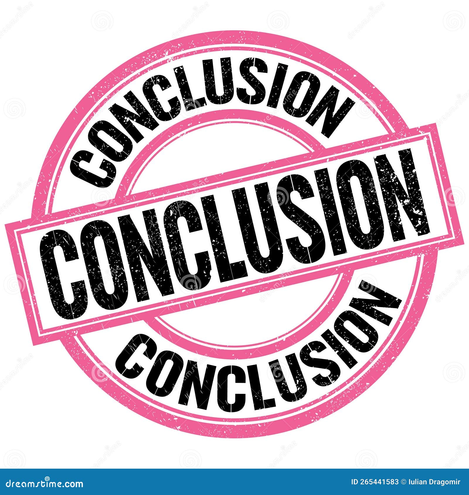CONCLUSION Text on Pink-black Round Stamp Sign Stock Illustration ...