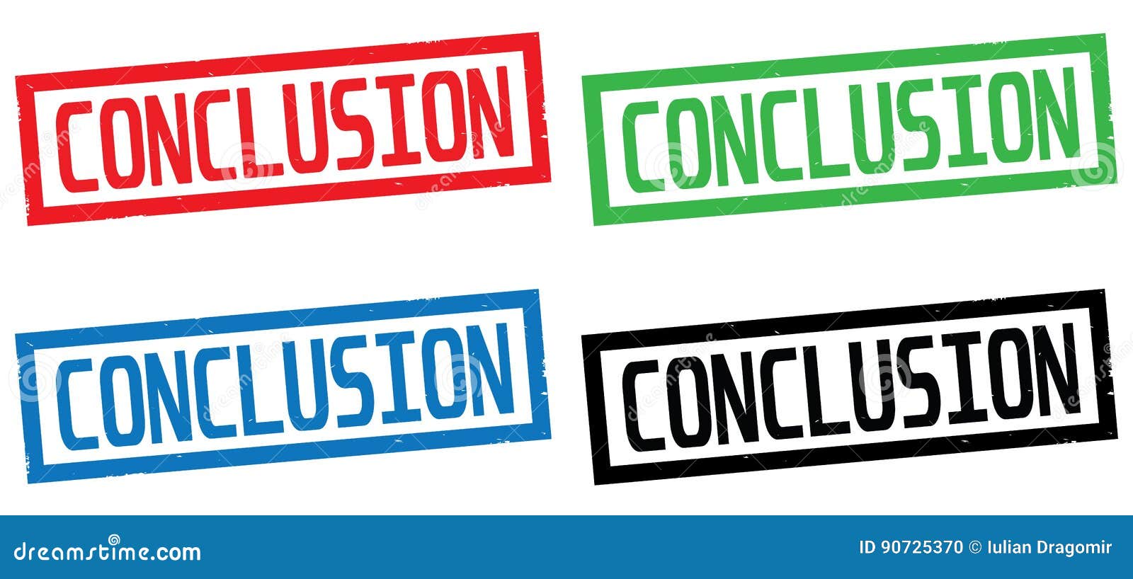 CONCLUSION Text, on Rectangle Border Stamp Sign. Stock Illustration ...