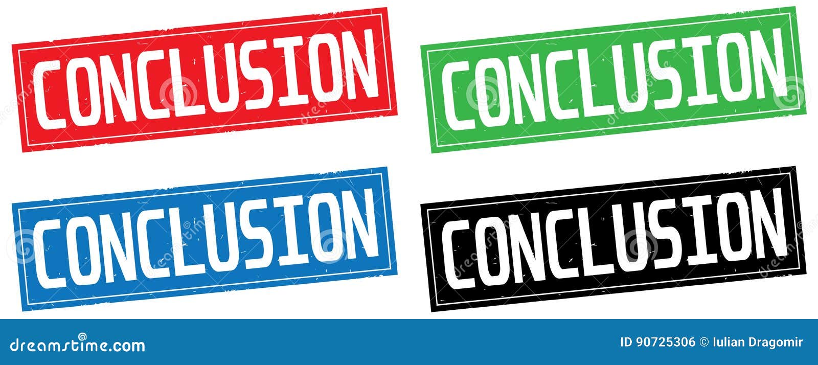 CONCLUSION Text, on Rectangle Stamp Sign. Stock Illustration ...