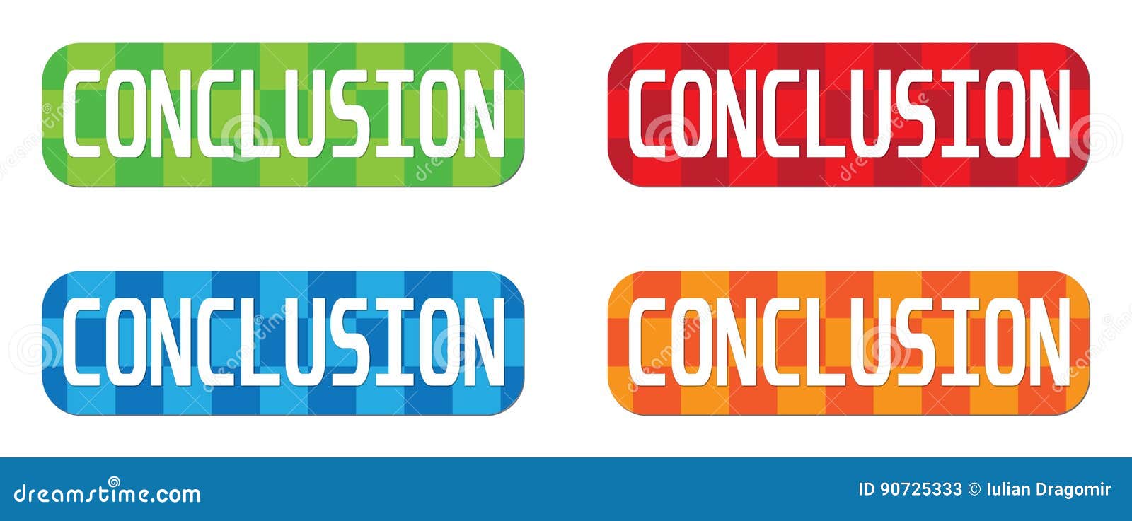 CONCLUSION Text, on Rectangle, Zig Zag Pattern Stamp Sign. Stock ...