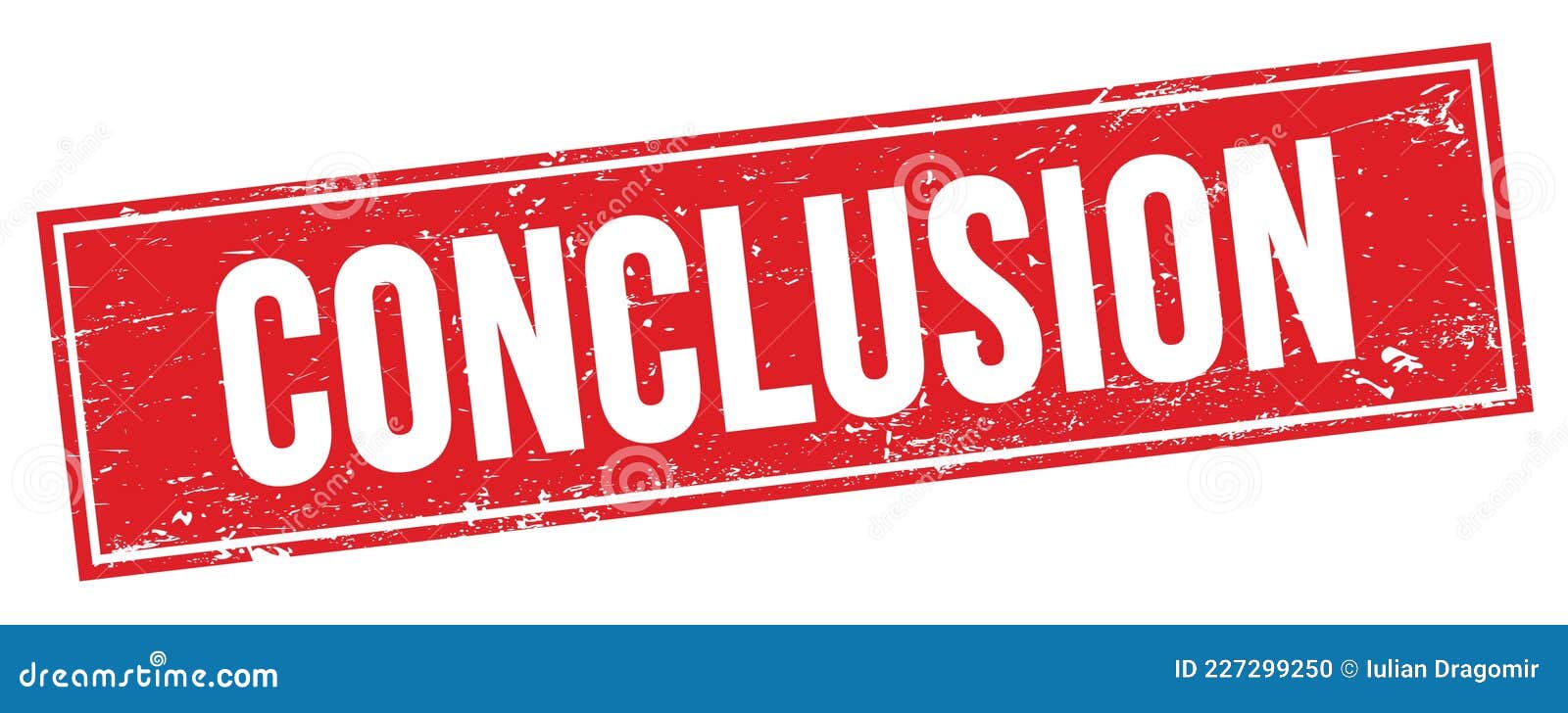 CONCLUSION Text on Red Grungy Rectangle Stamp Stock Illustration ...