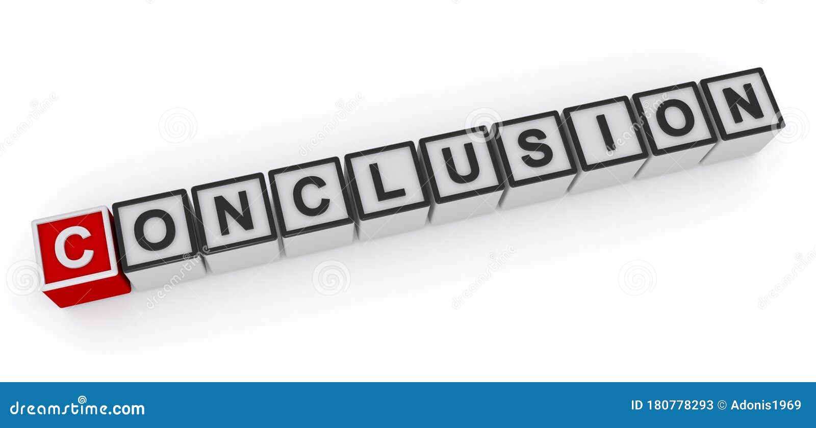 Conclusion word block stock illustration. Illustration of object ...