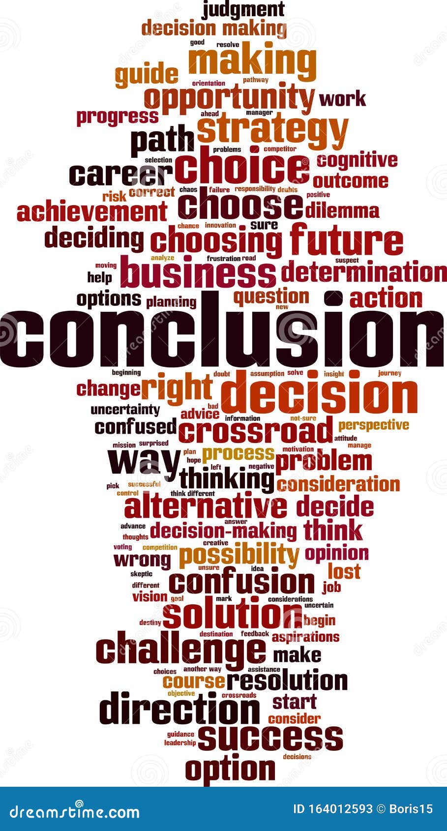 Conclusion word cloud stock vector. Illustration of action - 164012593