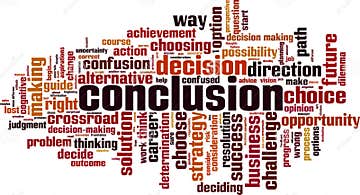 Conclusion word cloud stock vector. Illustration of crossroads - 193585606