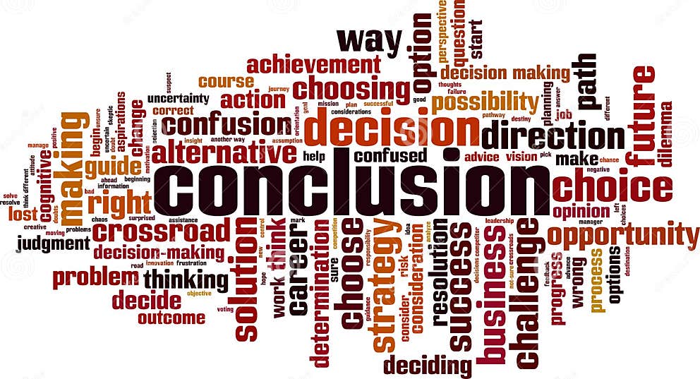 Conclusion word cloud stock vector. Illustration of crossroads - 193585606