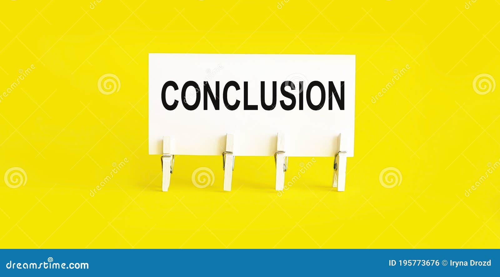 CONCLUSION , Written on White Sticky Note on Yellow Background Stock ...